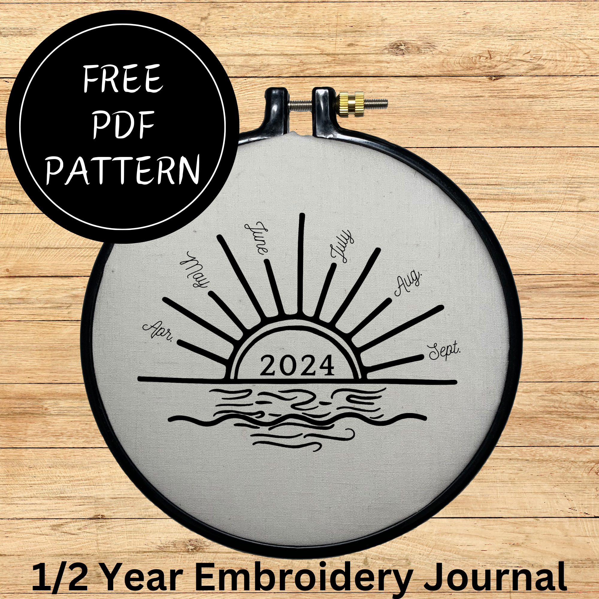 Free Pattern For A Half-Year Hand Embroidery Journal - Nana Bumblebee
