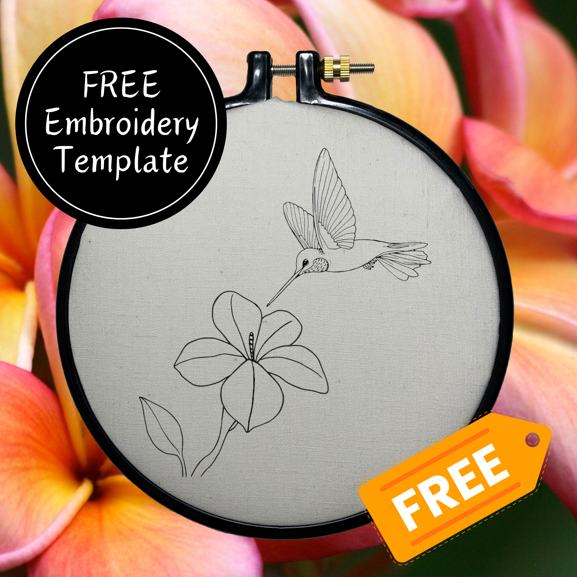 Free Hand Embroidery Pattern: Hummingbird - Nana Bumblebee
